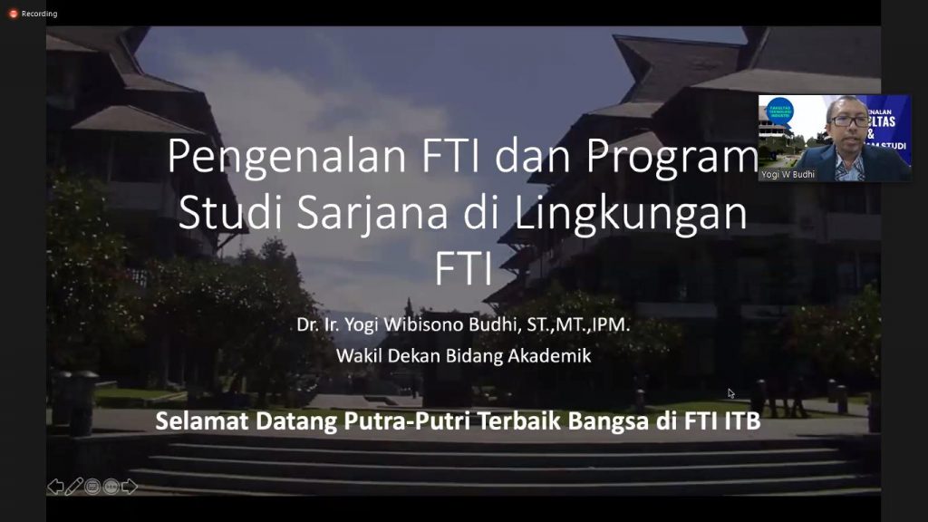 Pengenalan Fakultas dan Program Studi bagi Mahasiswa Program Sarjana Angkatan 2020 FTI ITB ...