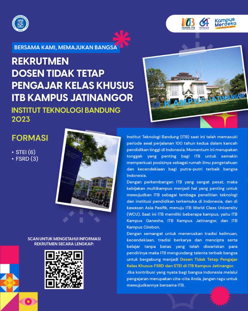 Rekrutmen Dosen Tidak Tetap ITB tahun 2023 – FAKULTAS TEKNOLOGI INDUSTRI Rekrutmen Dosen Tidak Tetap ITB tahun 2023 – FAKULTAS TEKNOLOGI INDUSTRI