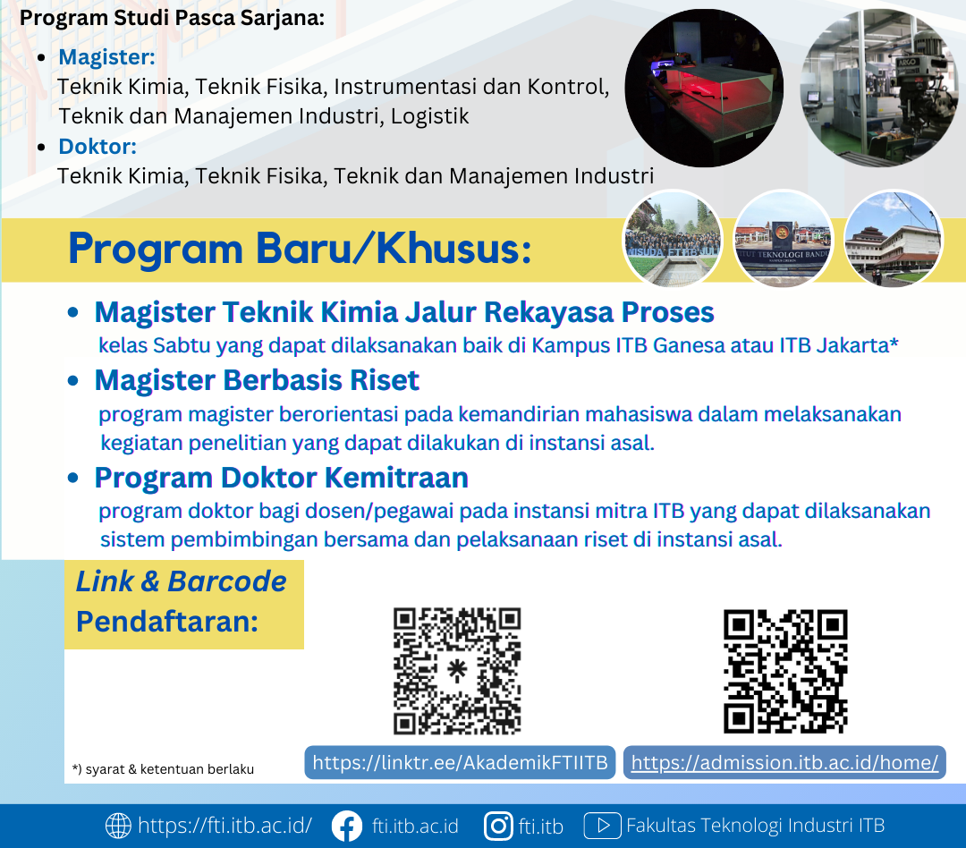 Open House Pascasarjana 2023 – FAKULTAS TEKNOLOGI INDUSTRI