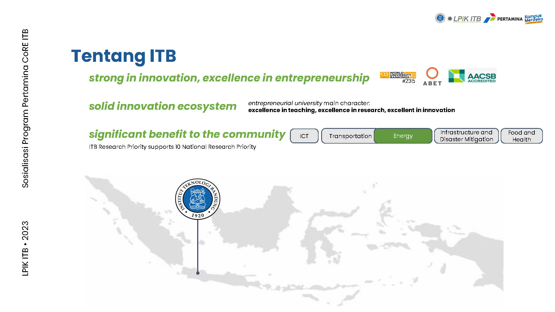 CoRE PERTAMINA-ITB – FAKULTAS TEKNOLOGI INDUSTRI CoRE PERTAMINA-ITB – FAKULTAS TEKNOLOGI INDUSTRI
