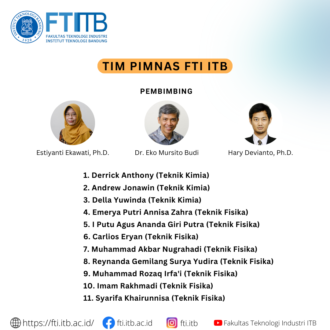 Selamat Bertanding Tim PIMNAS 2023 FTI-ITB – FAKULTAS TEKNOLOGI INDUSTRI